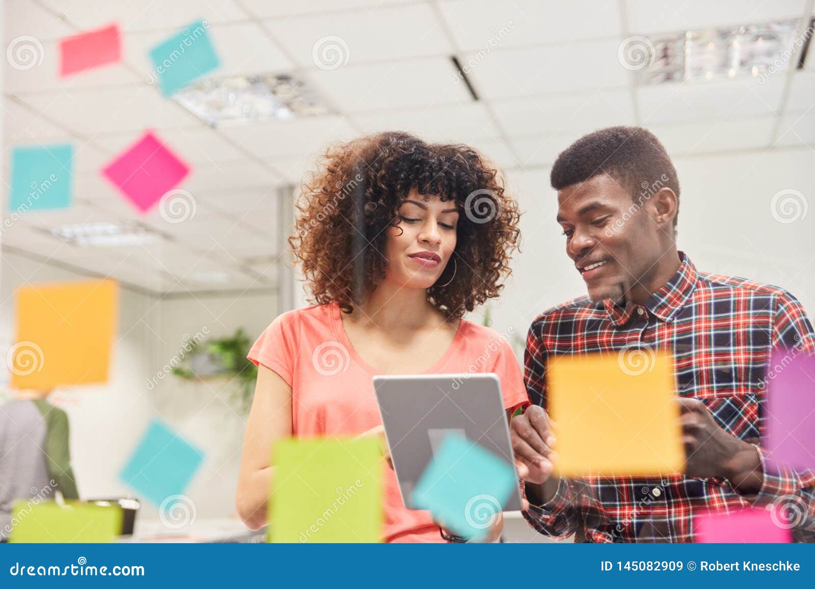 Two Freelancers As a Software Developer Team Stock Image - Image of ...