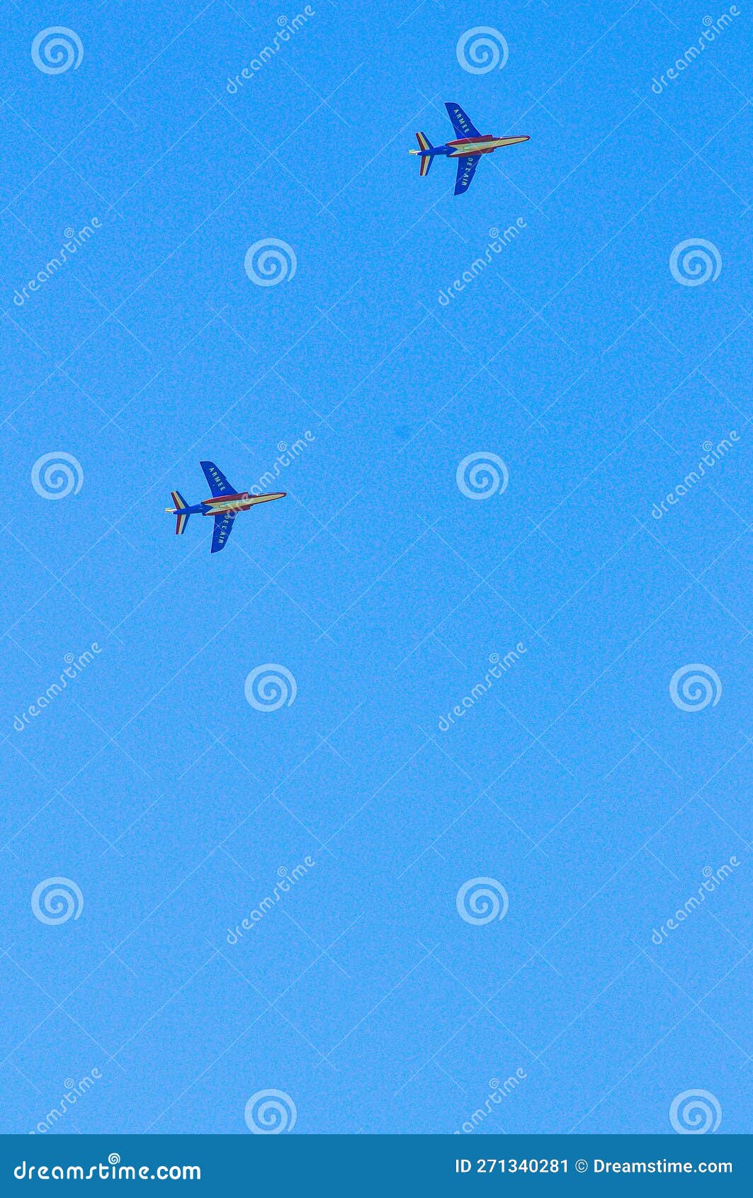 Two French Training Jet Fighters, Practicing Attack Formation Stock ...