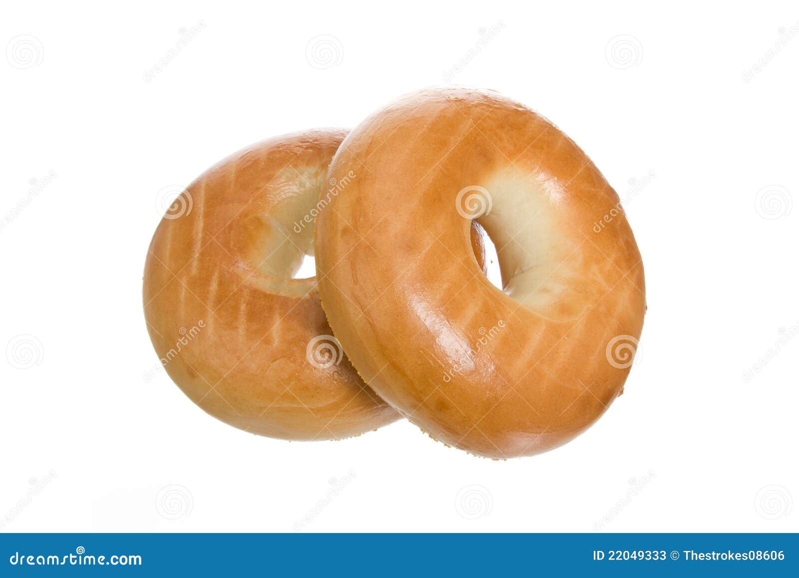 Two Fresh Bagels With White Background Stock Photos - Image: 22049333