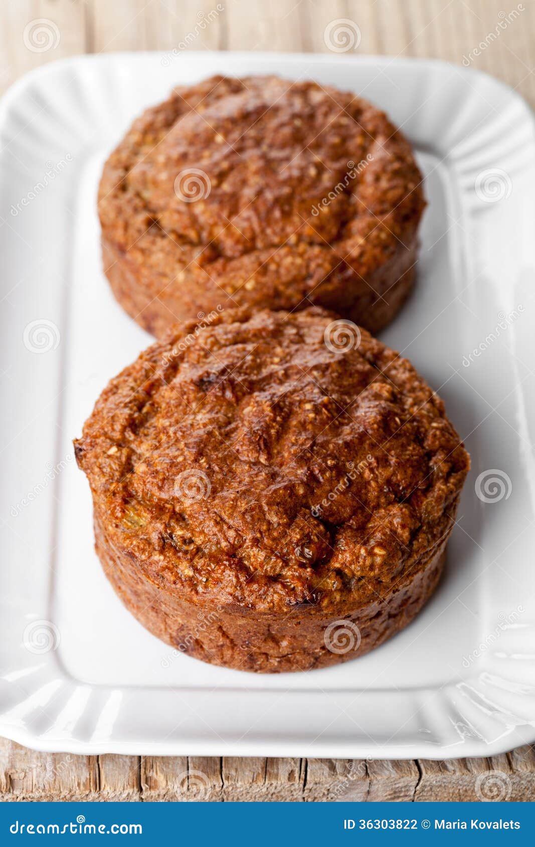 Two Fresh Buns in White Plate Stock Photo - Image of wood, bakery: 36303822