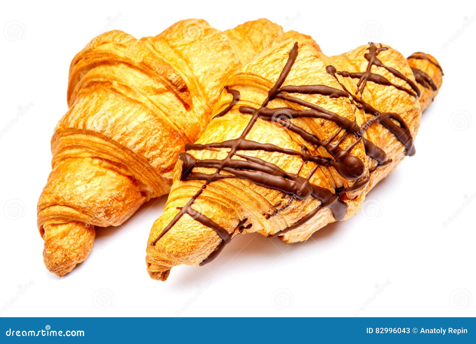 Two Fresh Croissants on White Background Stock Image - Image of ...