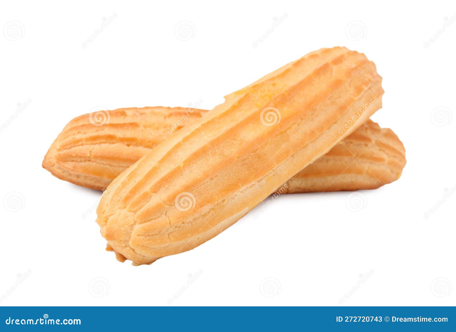 Two Fresh Delicious Eclairs Isolated on White Stock Image - Image of ...