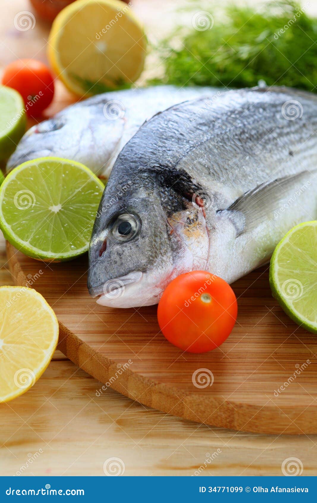 Two Fresh Dorado Fish on Board Stock Image - Image of cuisine, fish ...