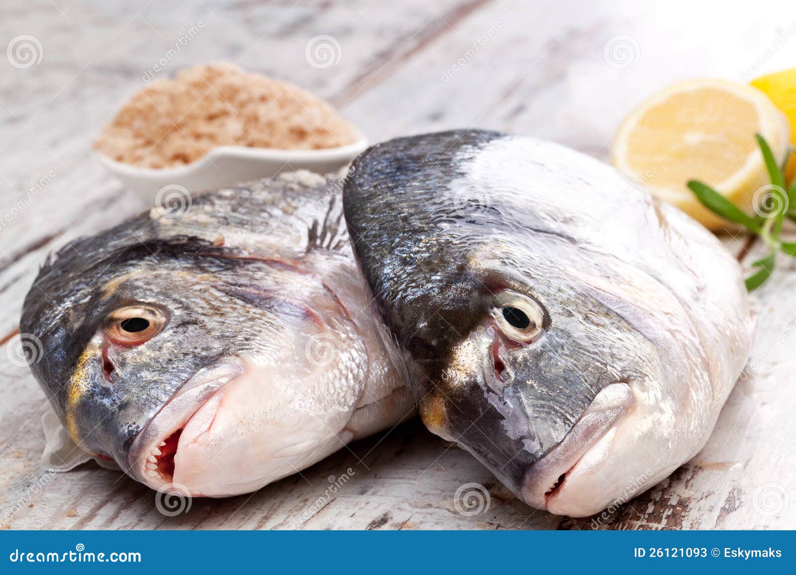 Two fresh fish. stock image. Image of barbecue, gourmet - 26121093