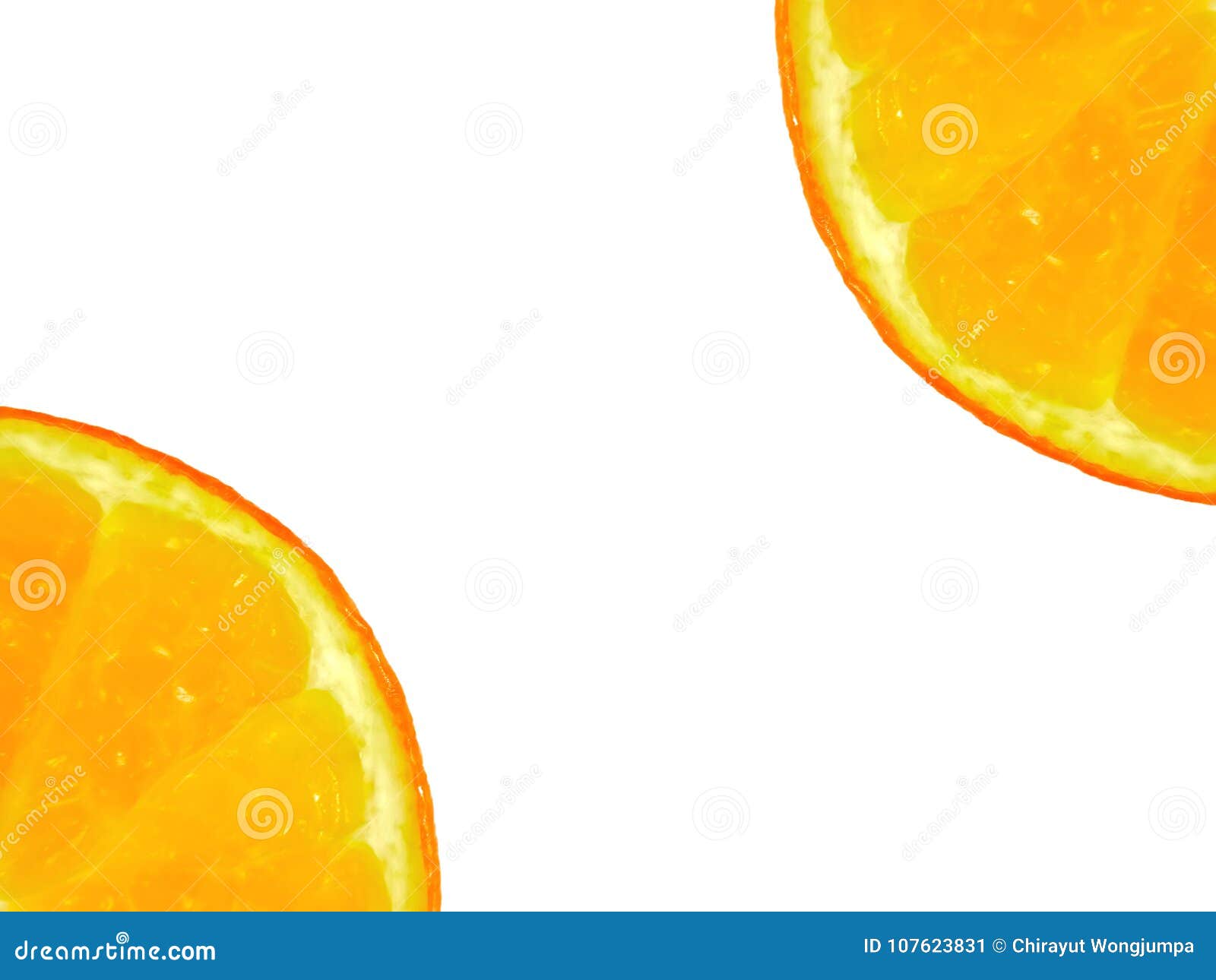 Two Fresh Half Oranges at Both Corners. Stock Image - Image of ...