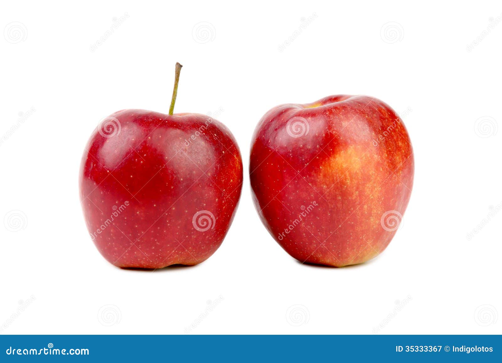 Two fresh red apples. stock image. Image of closeup, leaf - 35333367