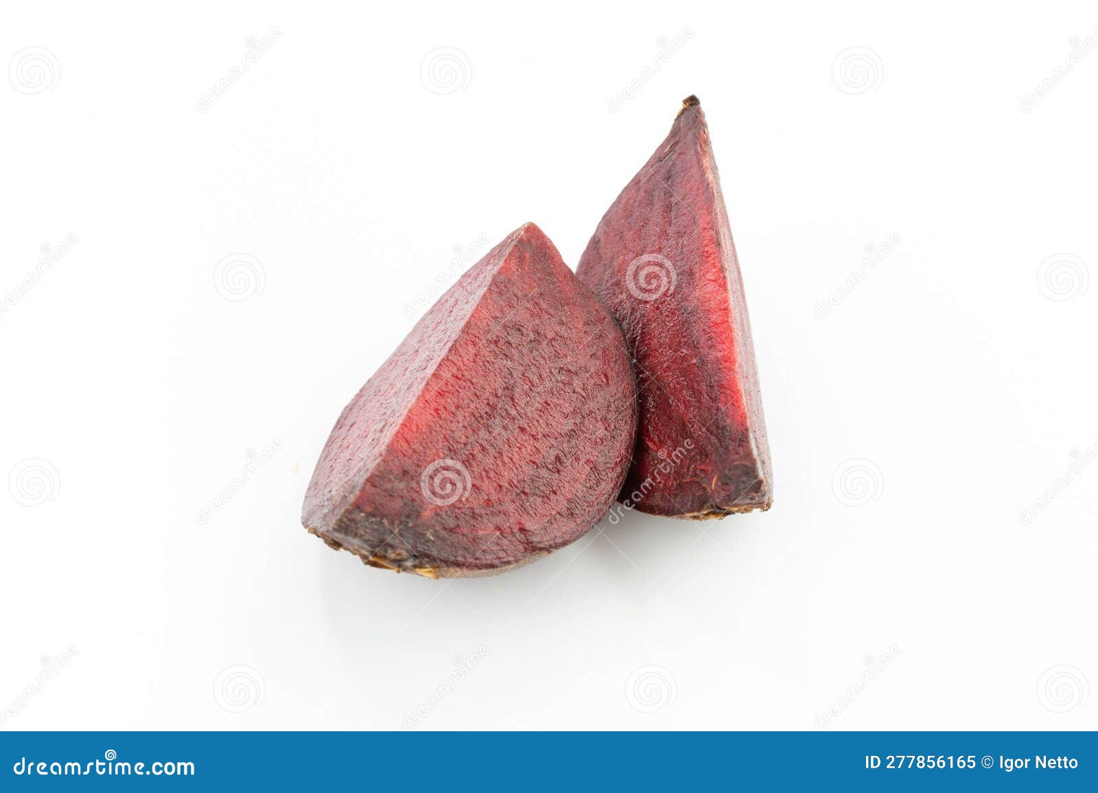 Two Fresh Red Beetroot Slices on White Background View from the Front ...