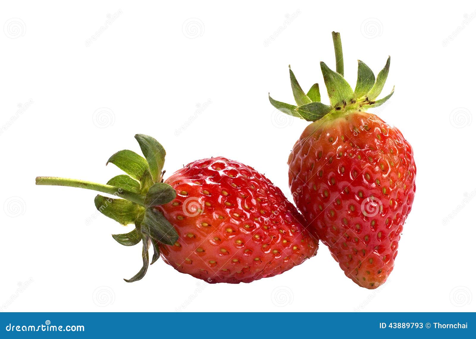 Two Fresh strawberries stock image. Image of background - 43889793