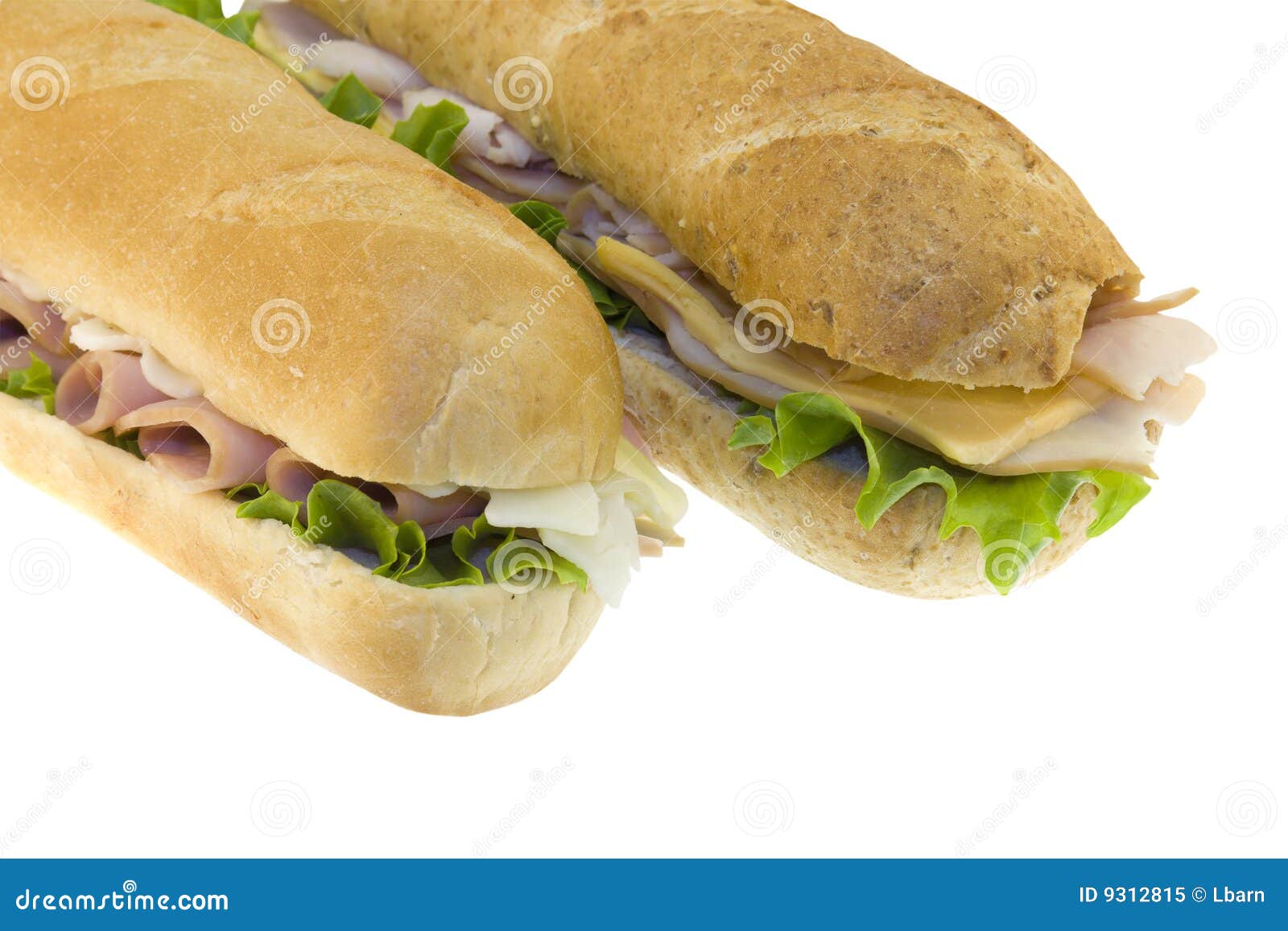 Two fresh subs on white stock image. Image of sliced, hoagie - 9312815