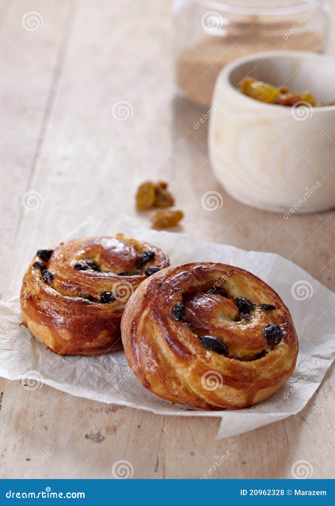 Two fresh sweet buns stock photo. Image of dough, delicious - 20962328