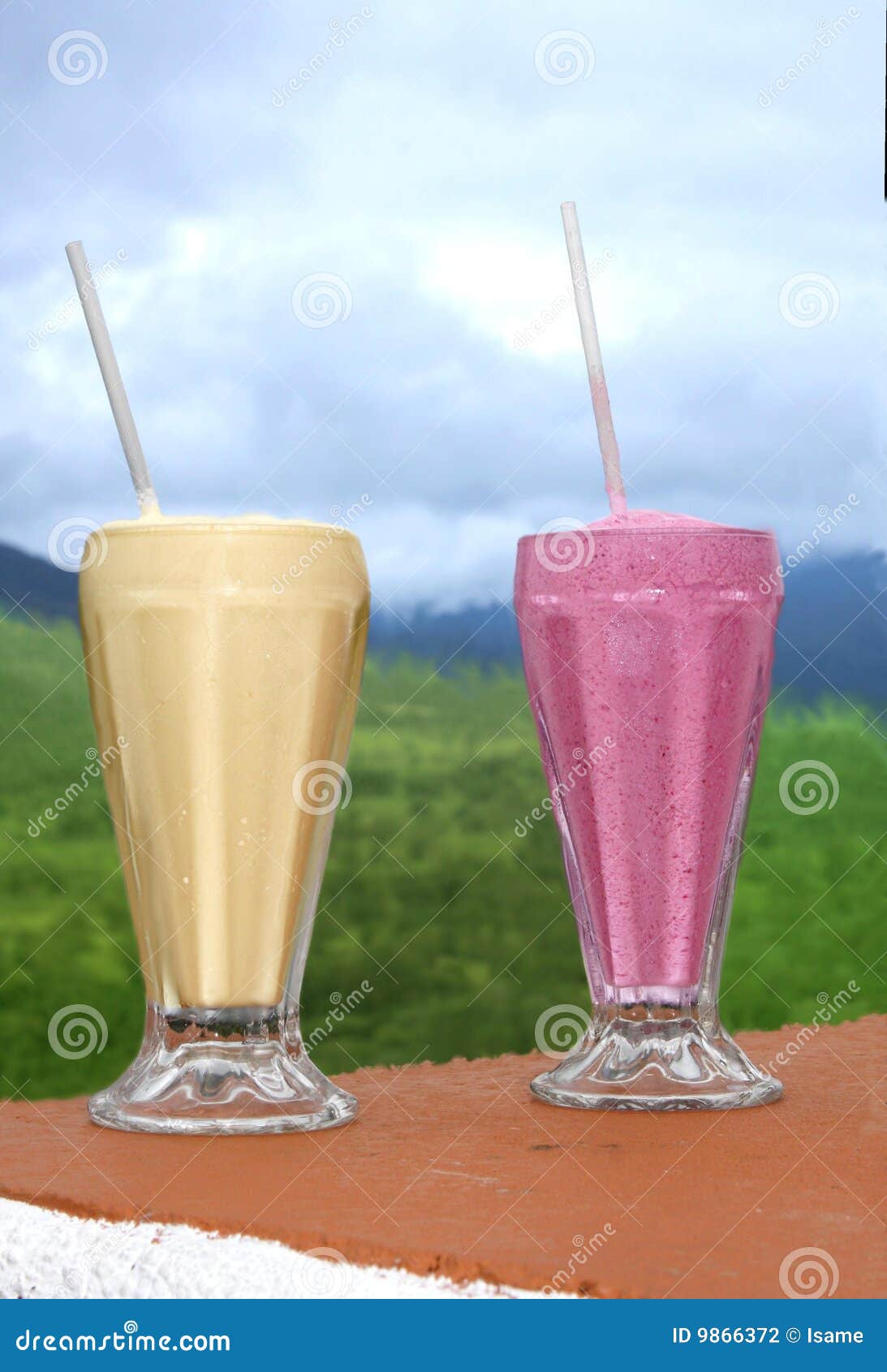 Two Fresh Tropical Smothies Stock Photo - Image of slush, organic: 9866372