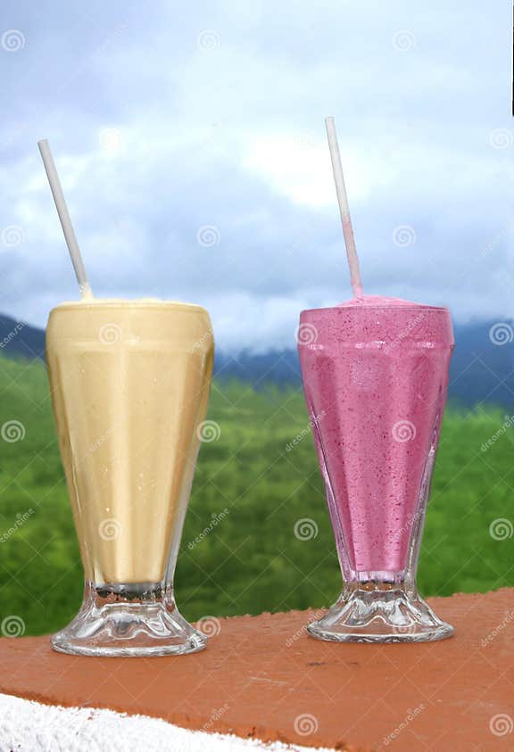 Two Fresh Tropical Smothies Stock Photo - Image of slush, organic: 9866372