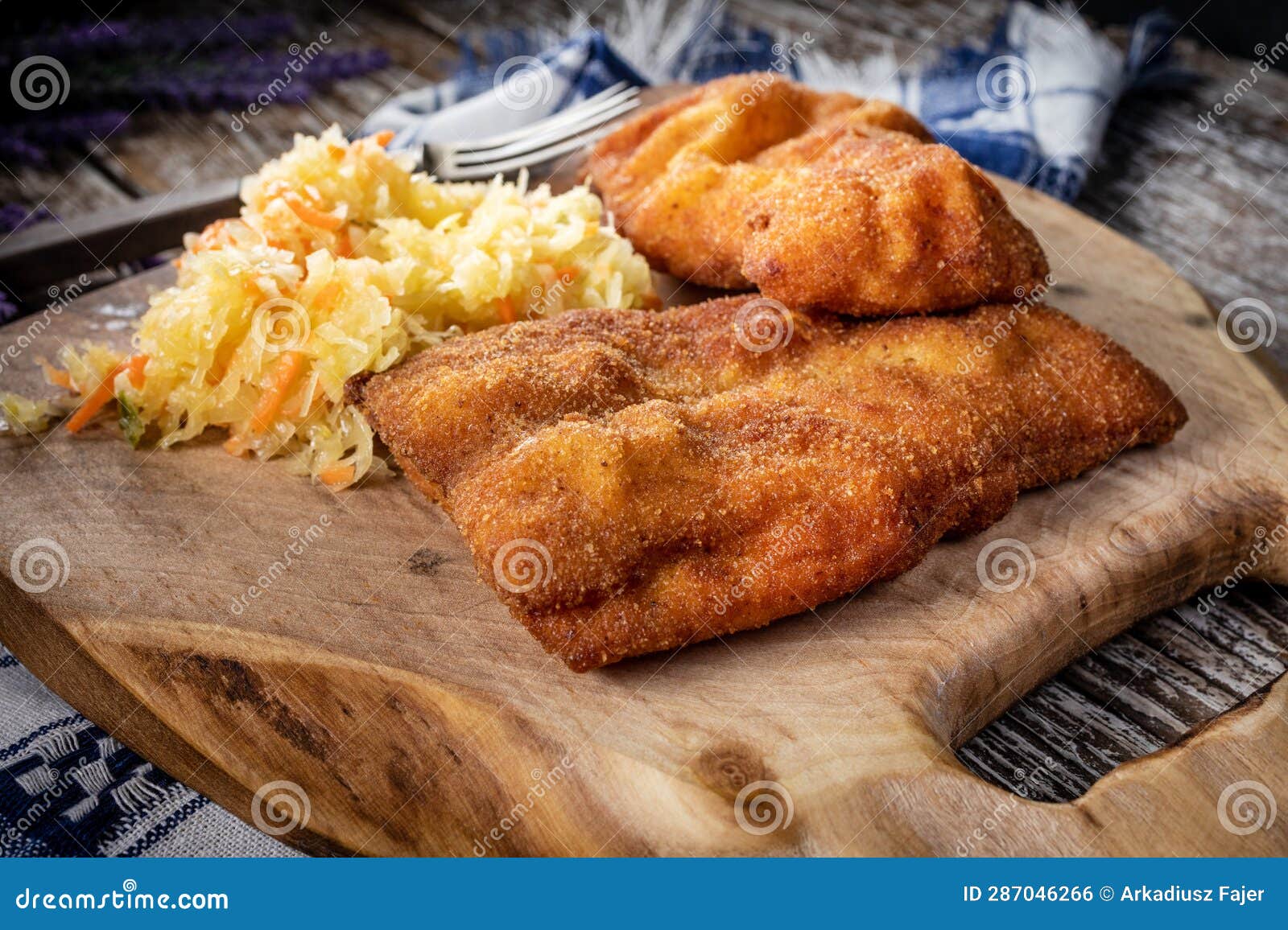 Two Fried Cod Fillet Pieces Stock Photo - Image of delicious, cooked ...