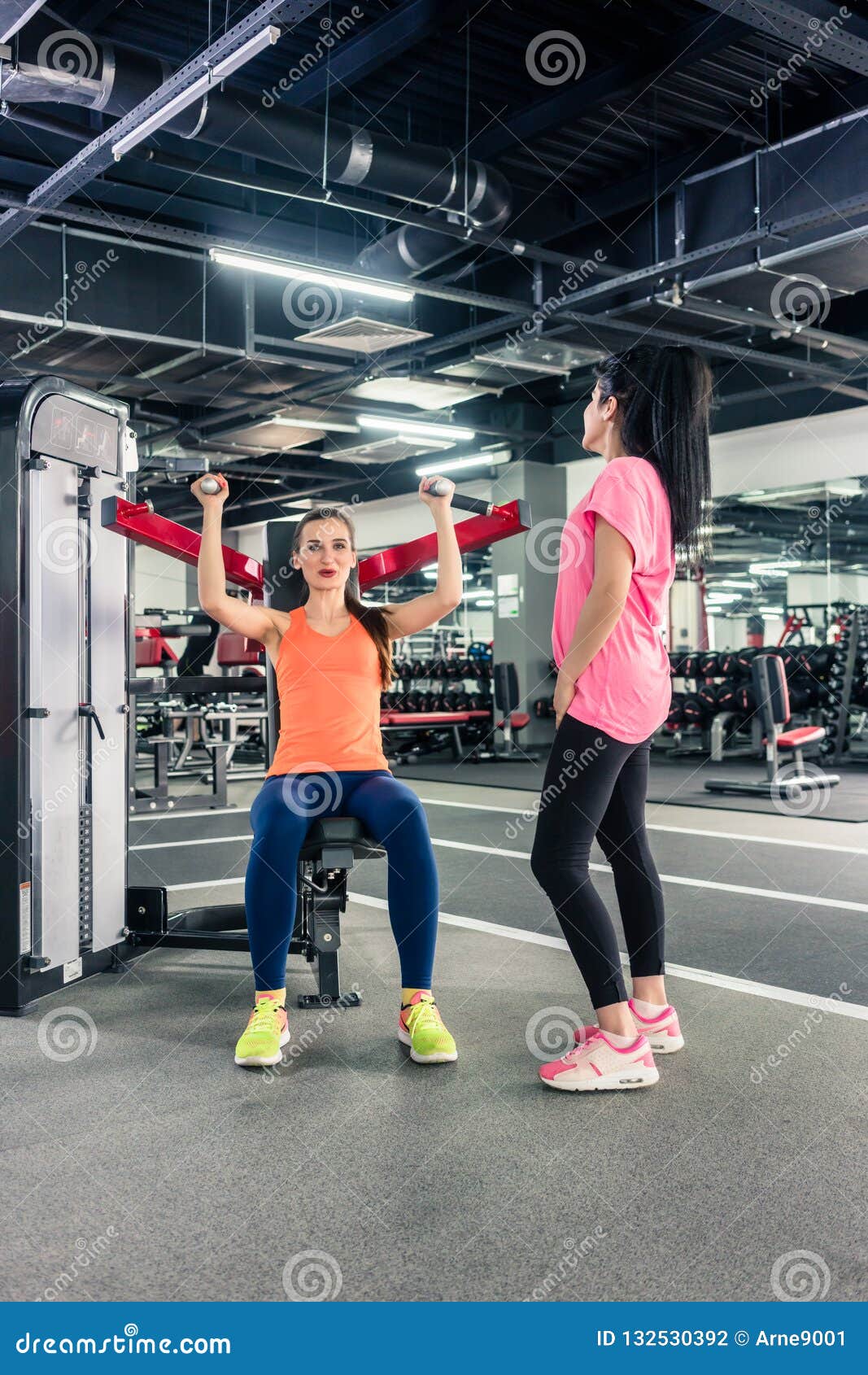 Two Friend Exercising at Gym Stock Photo - Image of happy, life: 132530392