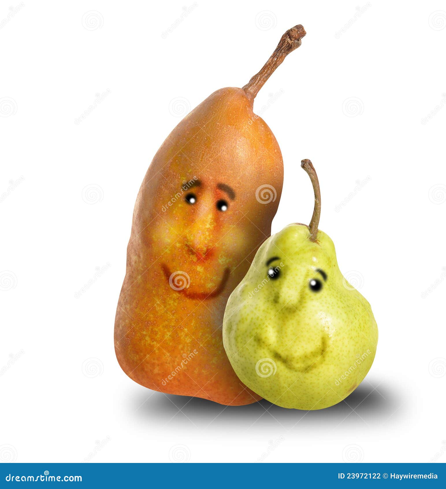 Two Friend Pears Together with Cartoon Faces Stock Photo - Image of ...