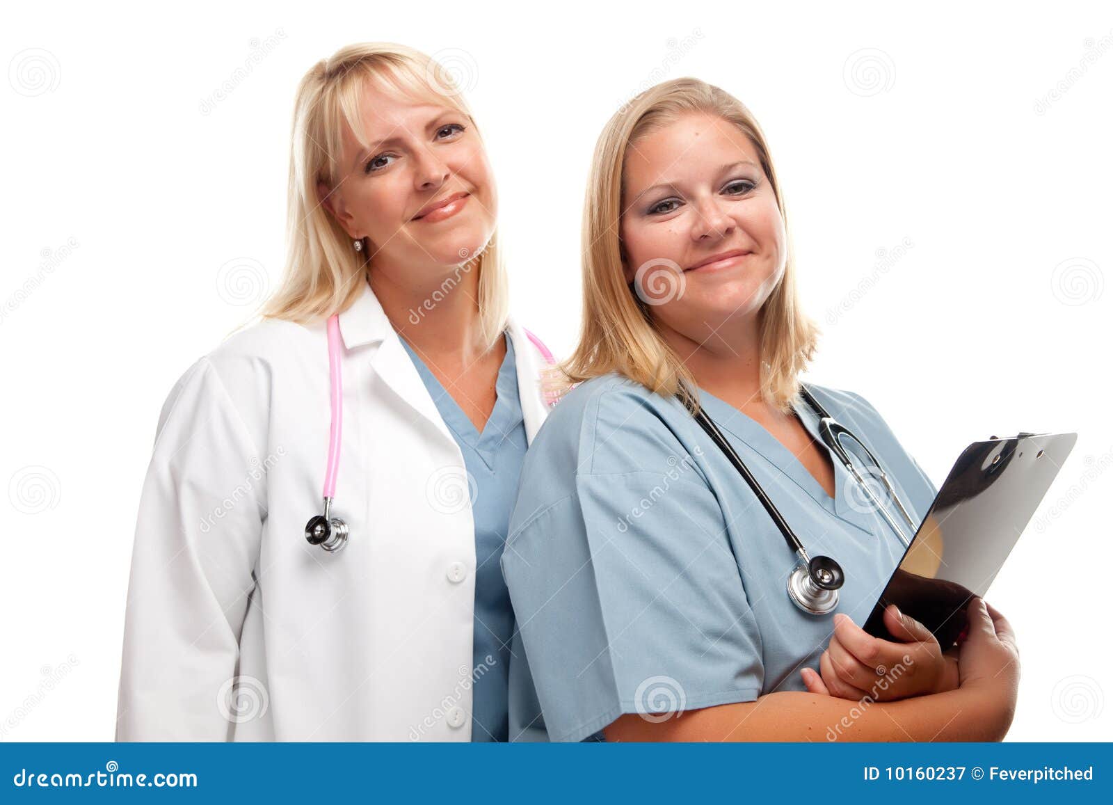 Two Friendly Doctors or Nurses Stock Image - Image of horizontal ...