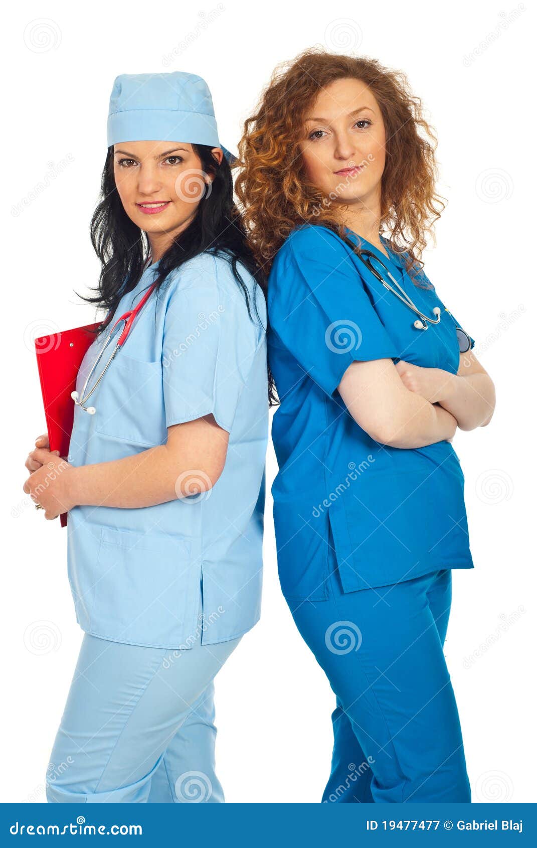 Two friendly doctors women stock image. Image of brunette - 19477477
