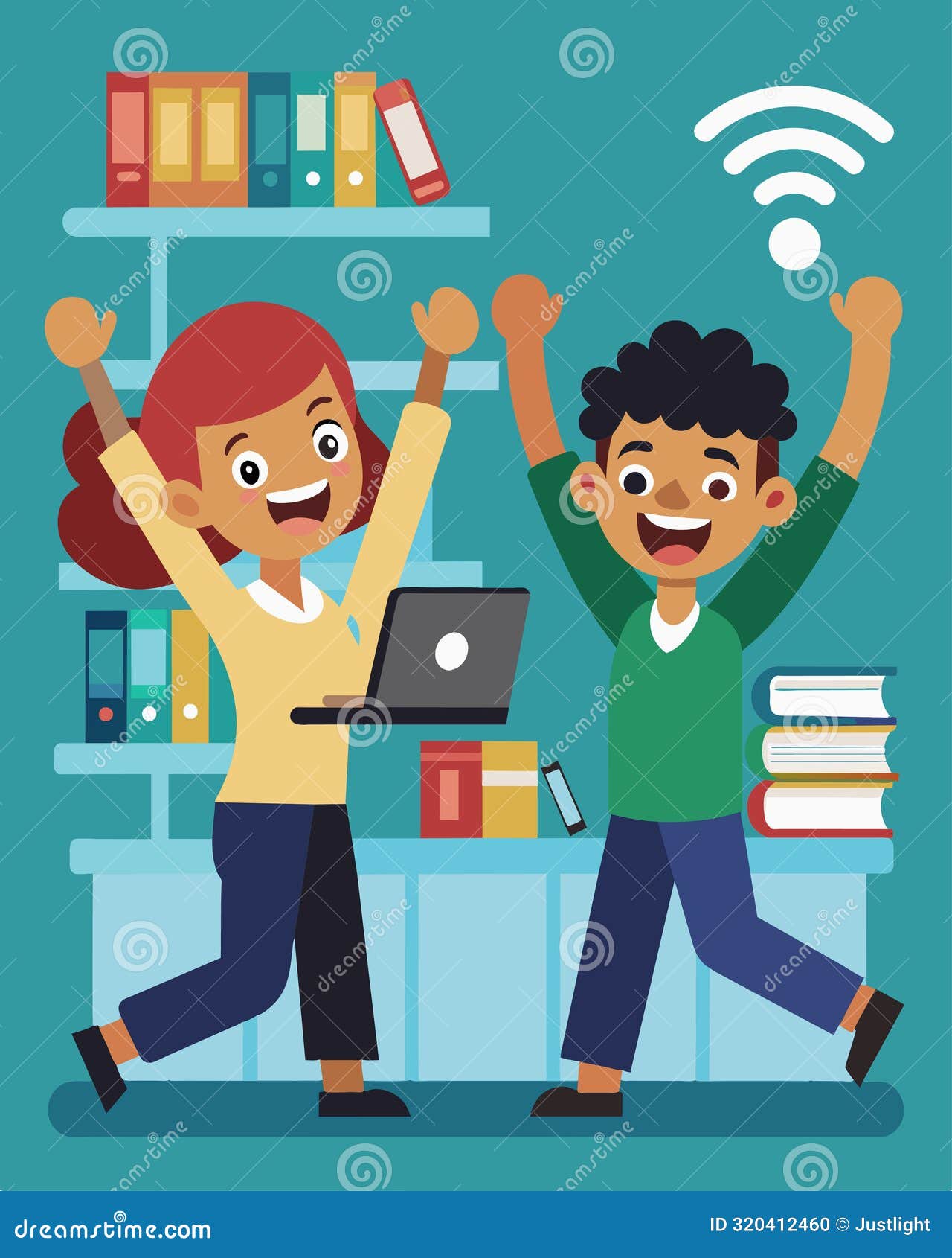 Two Friends Attending a Workshop on IoT at Their Local Library Eager To ...