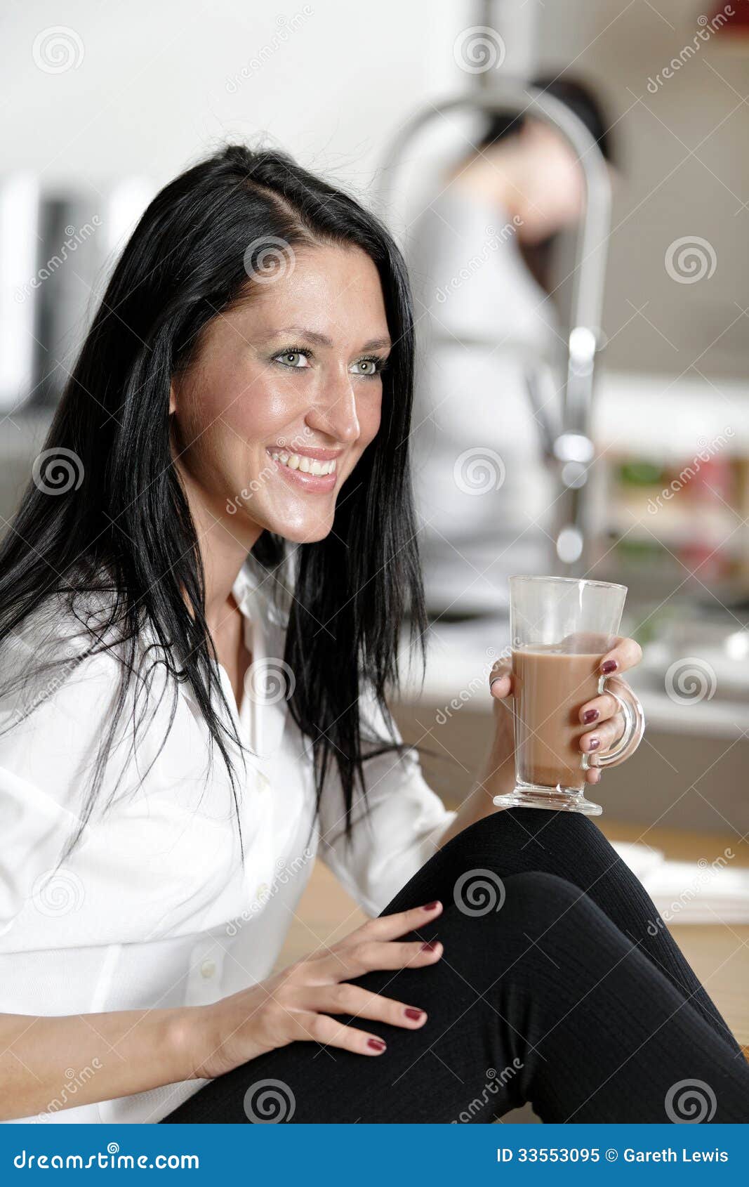 Two Friends Catching Up in the Kitchen Stock Image - Image of lifestyle ...