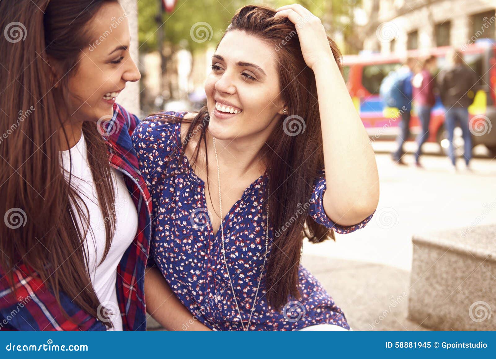 Two friends in the city stock image. Image of casual - 58881945