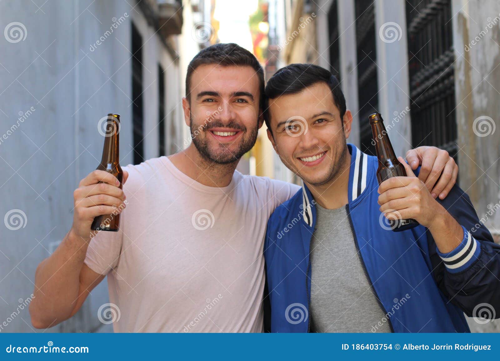Two Friends Drinking Beer on the Street Stock Photo - Image of beer ...