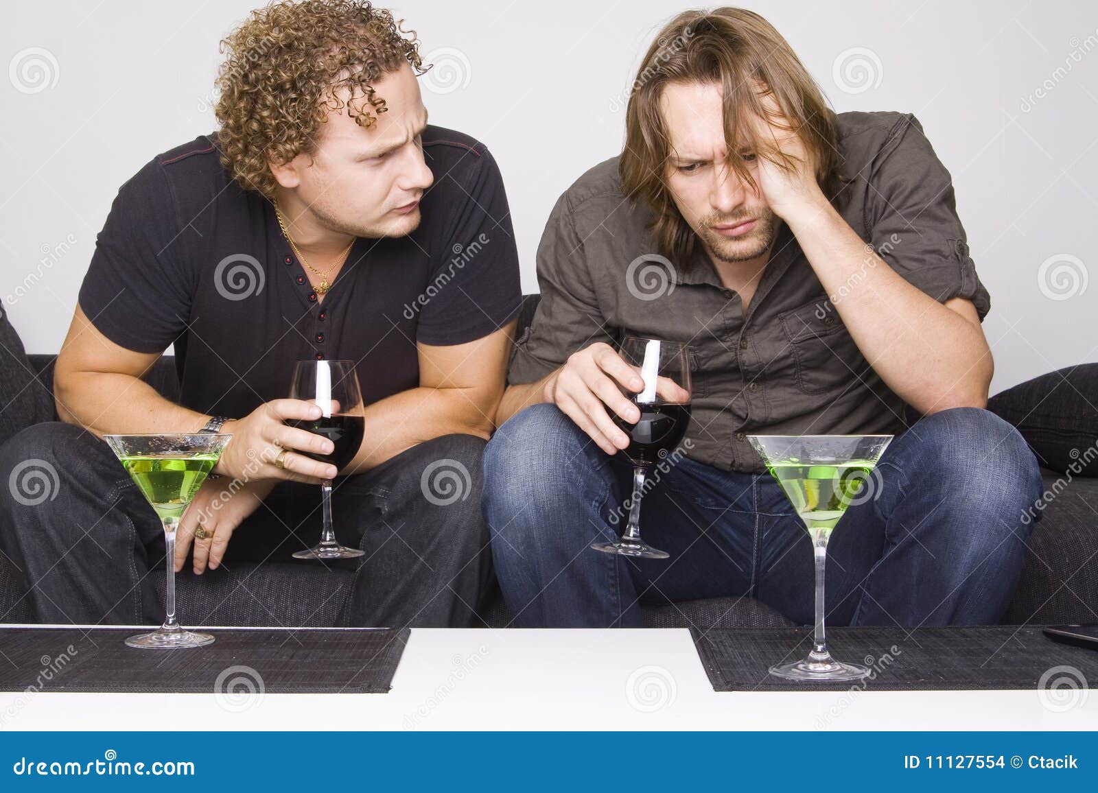 Two Friends Drinking at Home Stock Photo - Image of formal, alcoholic ...
