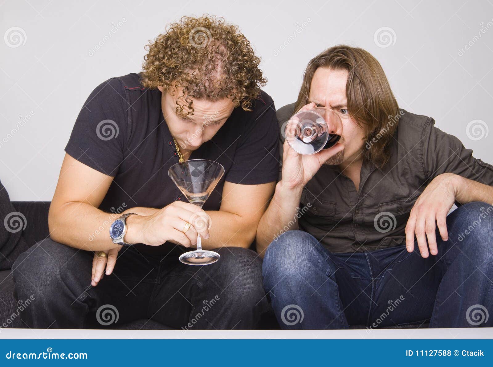 Two Friends Drinking at Home Stock Photo - Image of male, executive ...