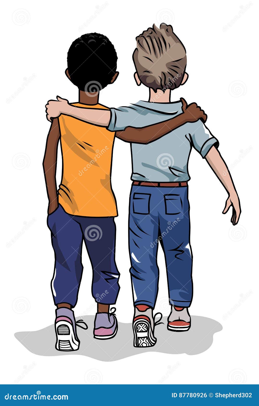 Two friends stock vector. Illustration of graphic, happy - 87780926