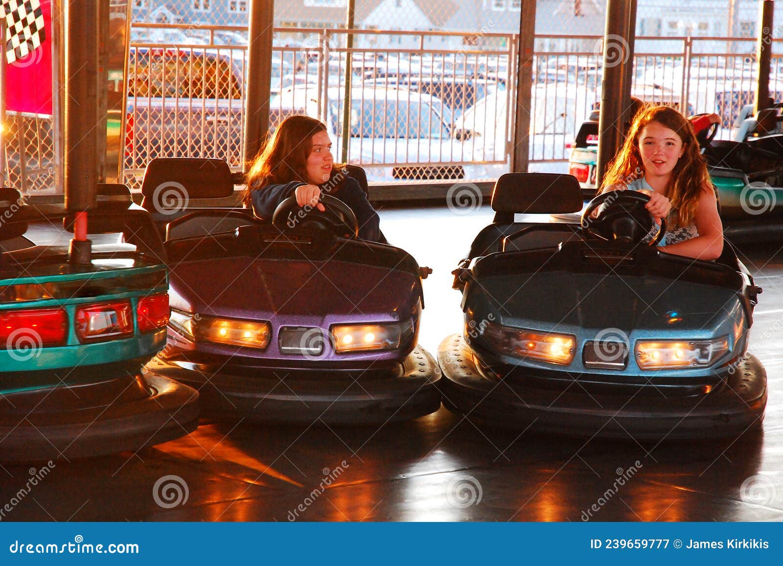 Two Friends Enjoy a Bumper Car Ride Editorial Photography - Image of ...