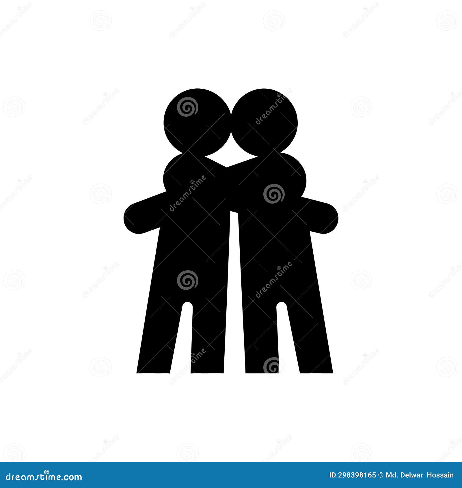 Two Friends Giving Each Other a Hug Icon Stock Vector - Illustration of ...