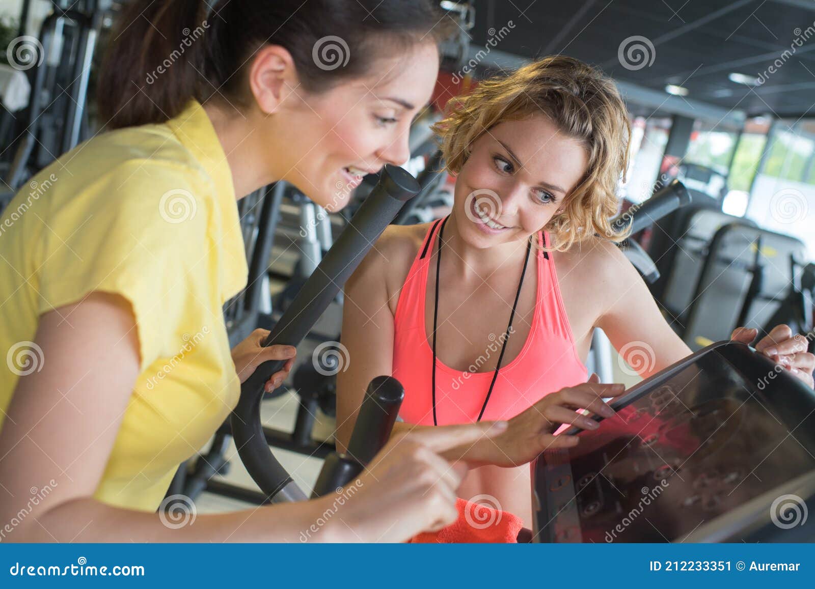Two friends at gym stock image. Image of effort, fitness - 212233351