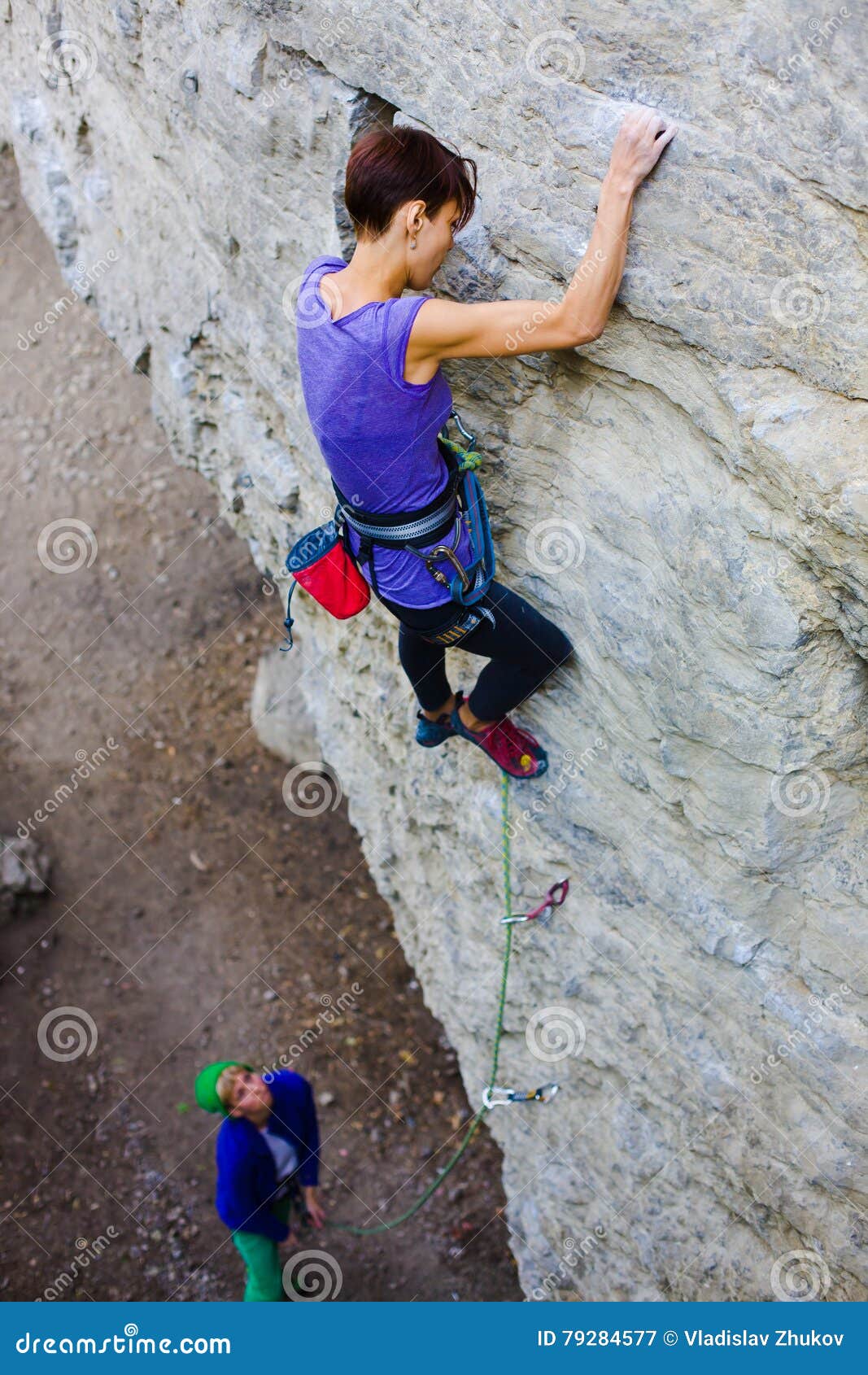 Two Friends Have Been Climbing on the Rocks. Stock Image - Image of ...