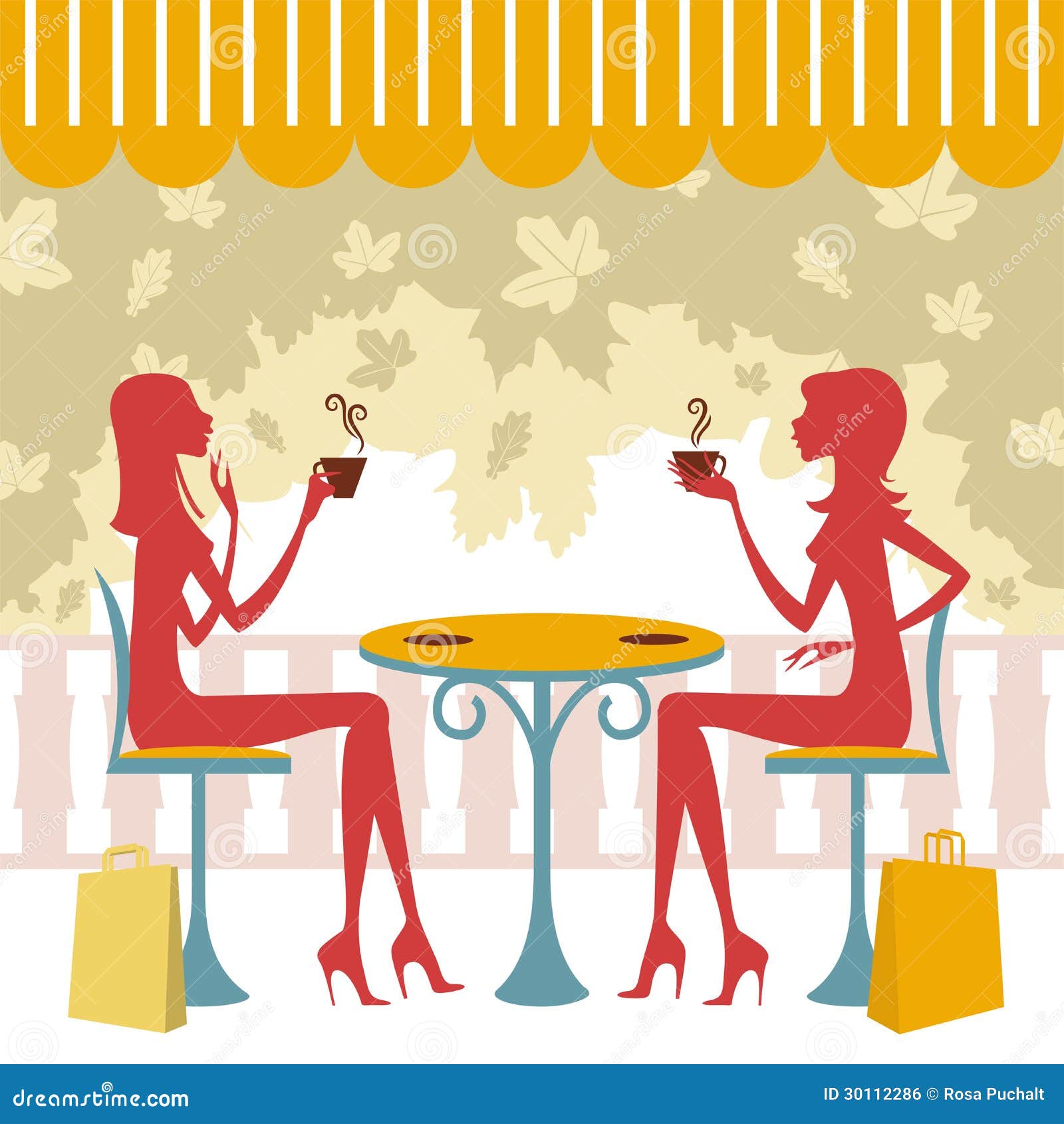 Friends Having Coffee or Tea Stock Vector - Illustration of cafacopy ...