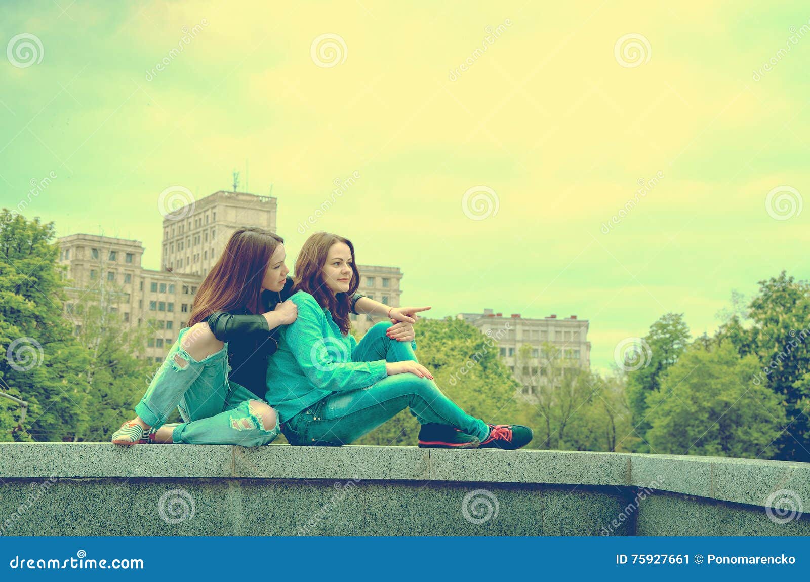 Two friends having fun stock image. Image of laughing - 75927661