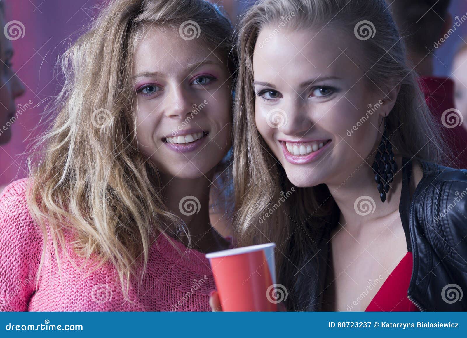 Two Friends Having Fun during Party Stock Image - Image of holidays ...