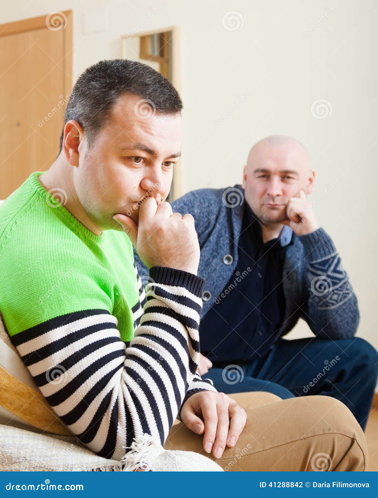 Two friends having quarrel stock photo. Image of portrait - 41288842