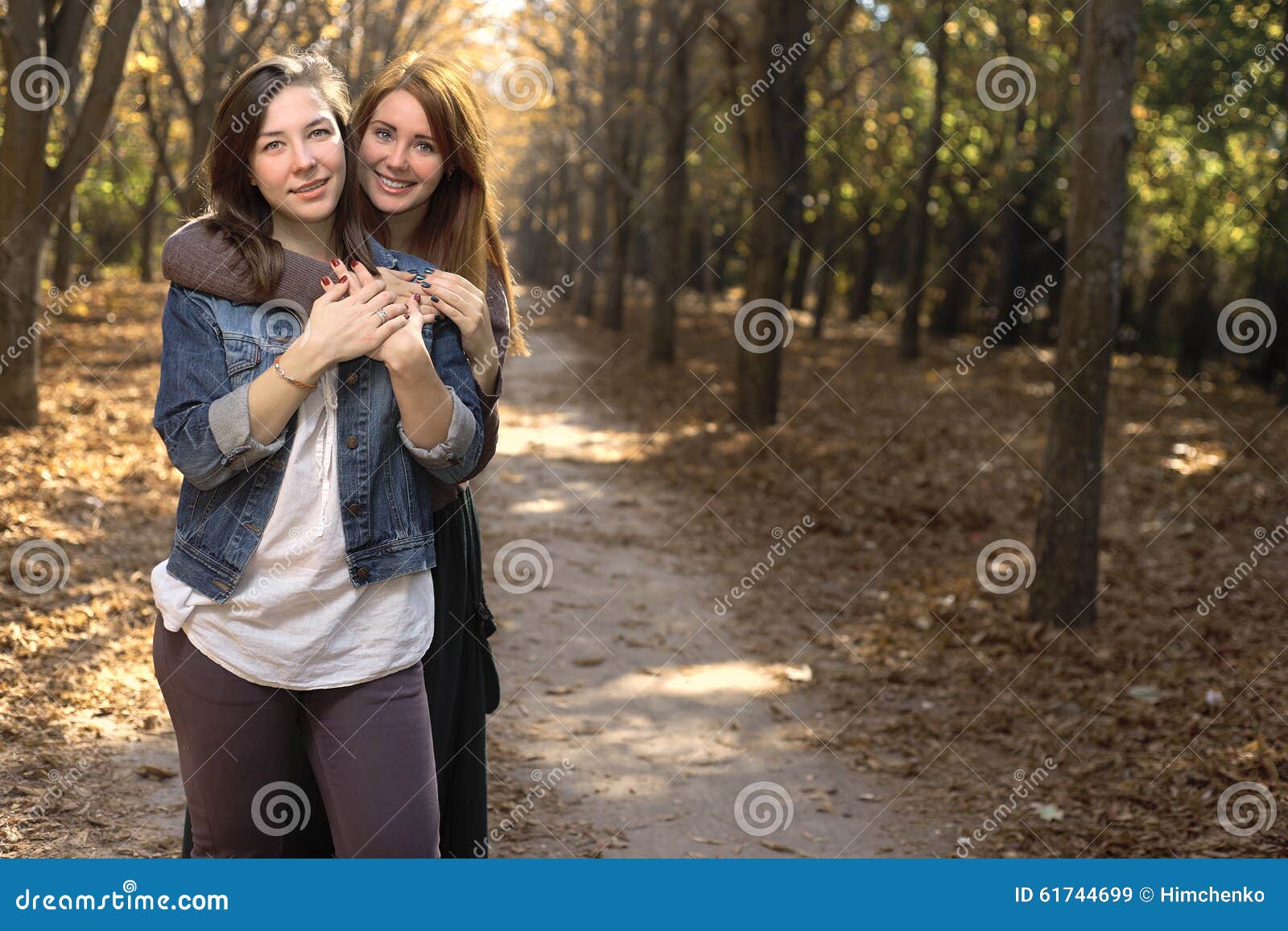Two Friends Hugging in the Park Stock Image - Image of friends, girl ...