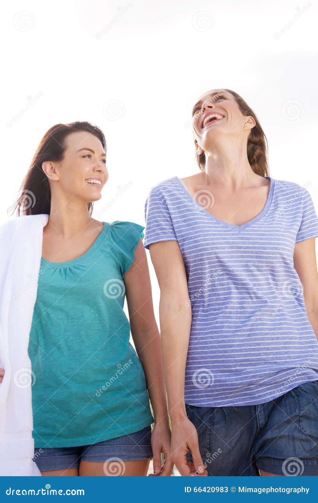 Two Friends Laughing Outdoors Stock Image - Image of happy, adult: 66420983