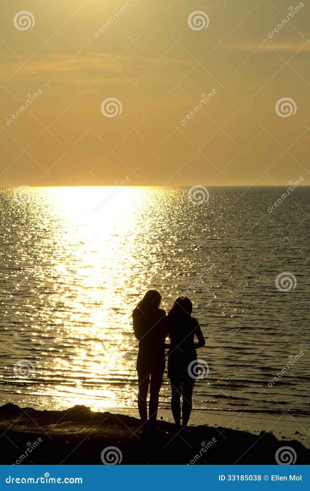 Two Friends Looking at Sunset Stock Photo - Image of people, teenager ...