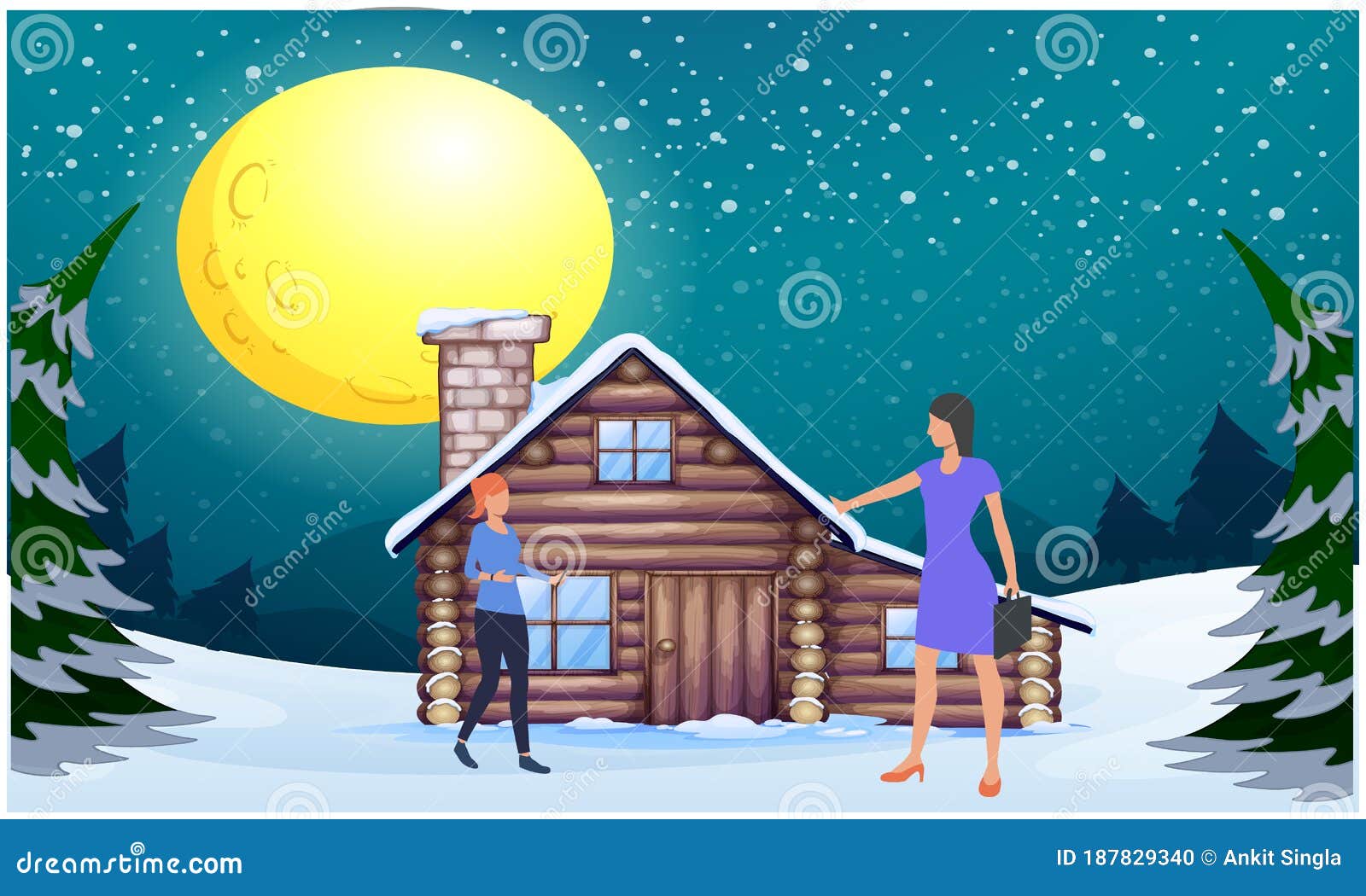 Two Friends are Meeting Outside the Home Stock Vector - Illustration of ...