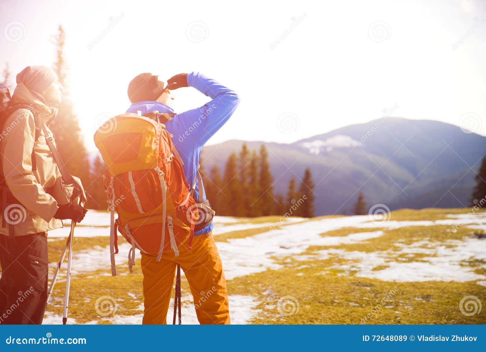 Two Friends in the Mountains. Stock Image - Image of mountain, courage ...