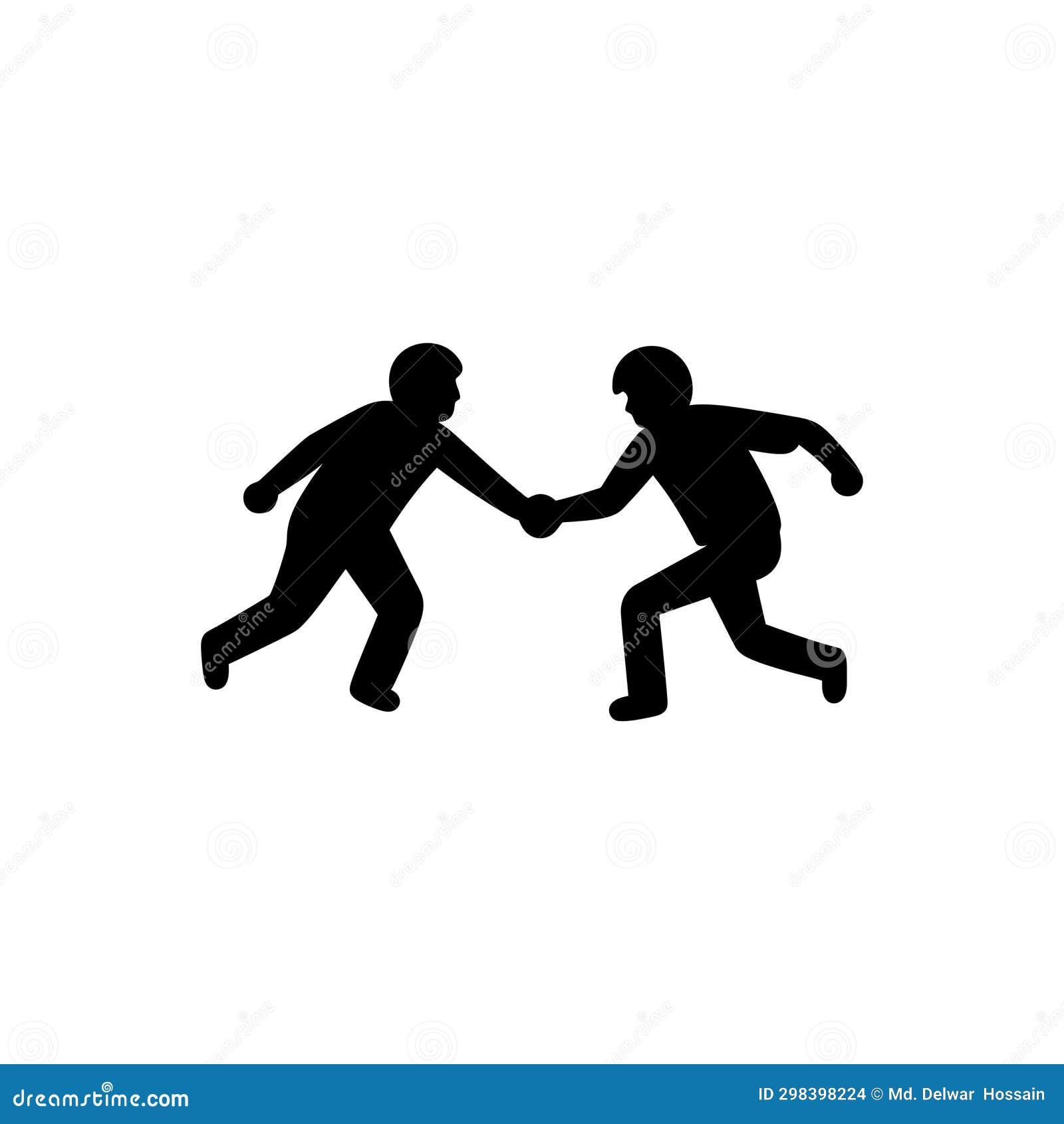 Two Friends Playing Tag Icon Stock Vector - Illustration of activity ...