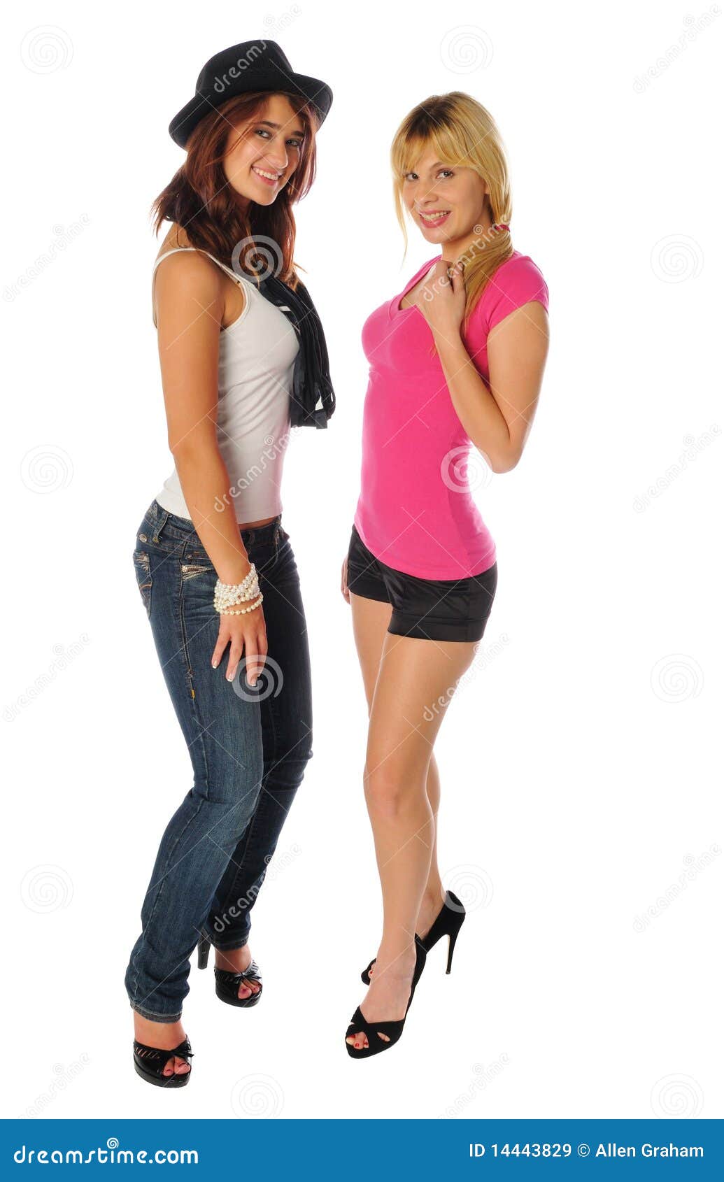 Two Friends Posing Together Stock Image - Image of colorful, people ...