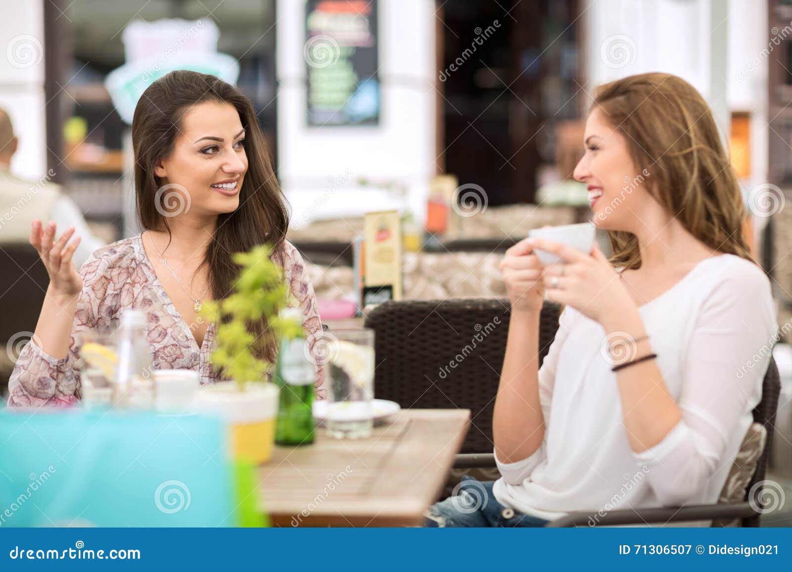 Two Friends Relaxing and Drinking Coffee, Coffee Break Stock Image ...