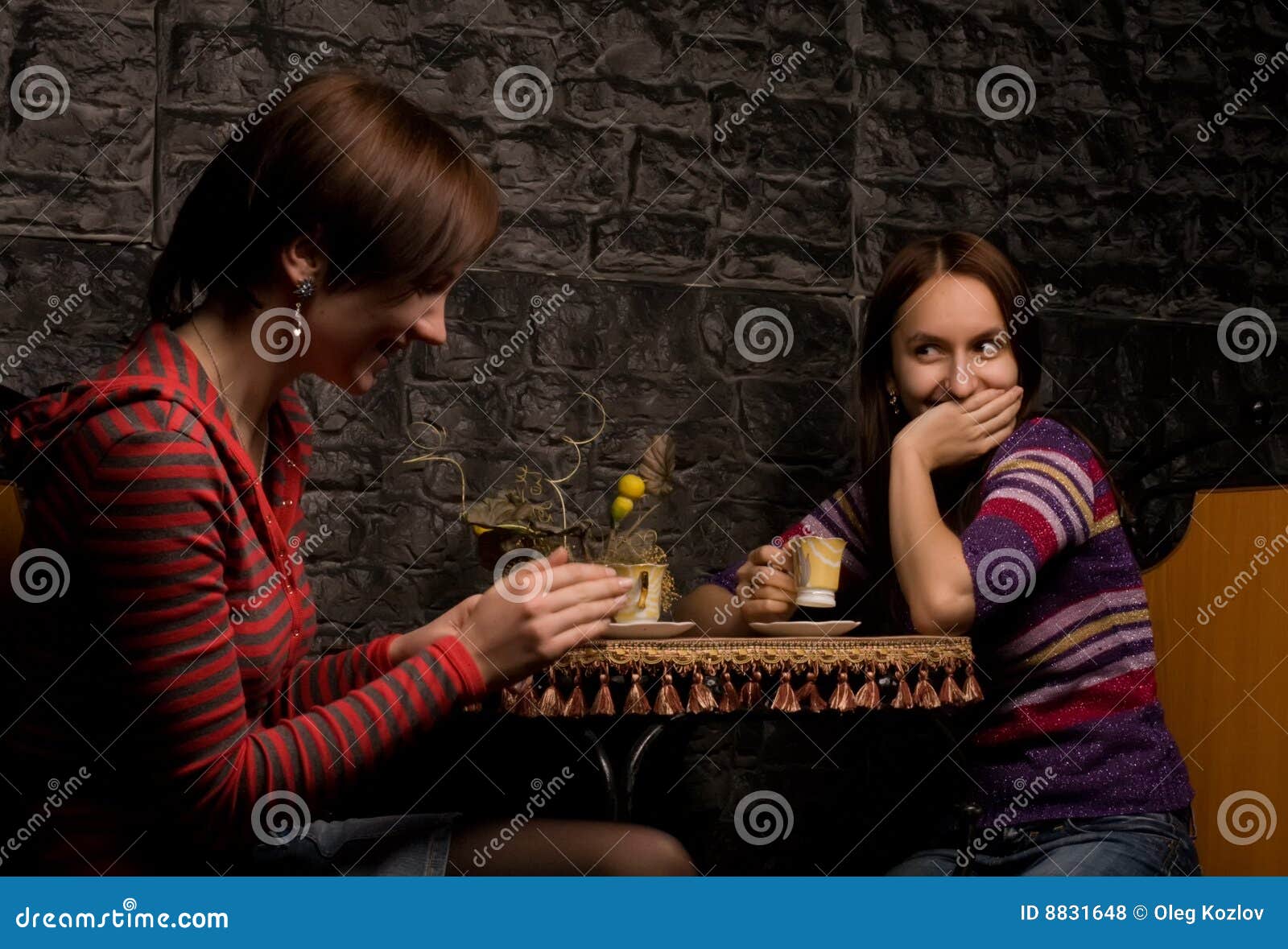 Two Friends in a Restaurant Stock Photo - Image of sitting, chatter ...