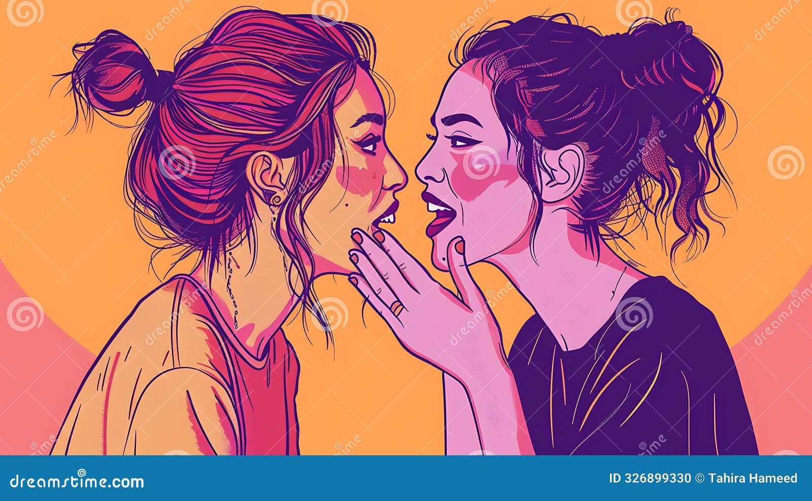 Friends Sharing a Secret, Whispering To Each Other Vector Stock ...
