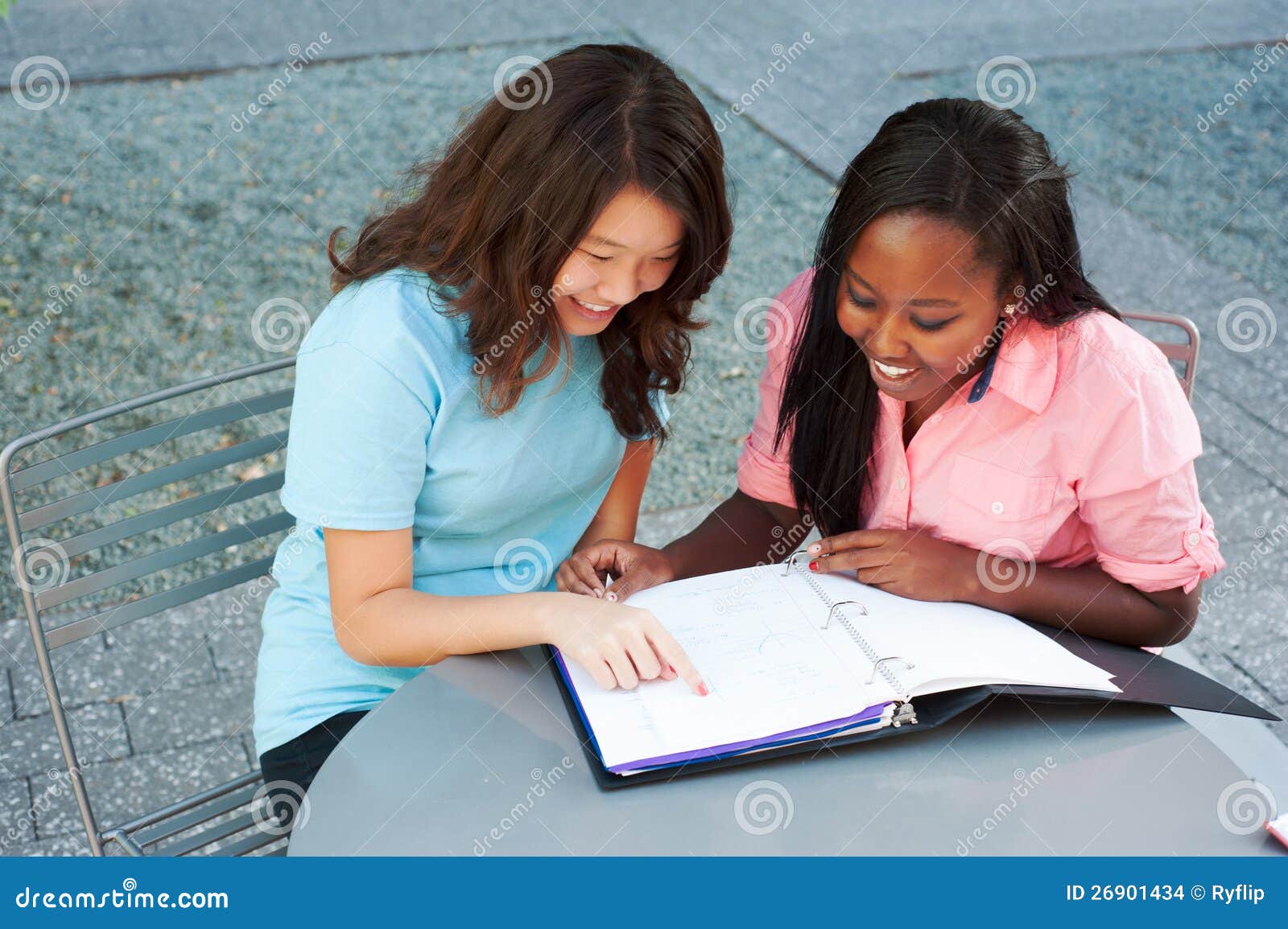 Two Friends Studying Together Stock Photo - Image of school, class ...