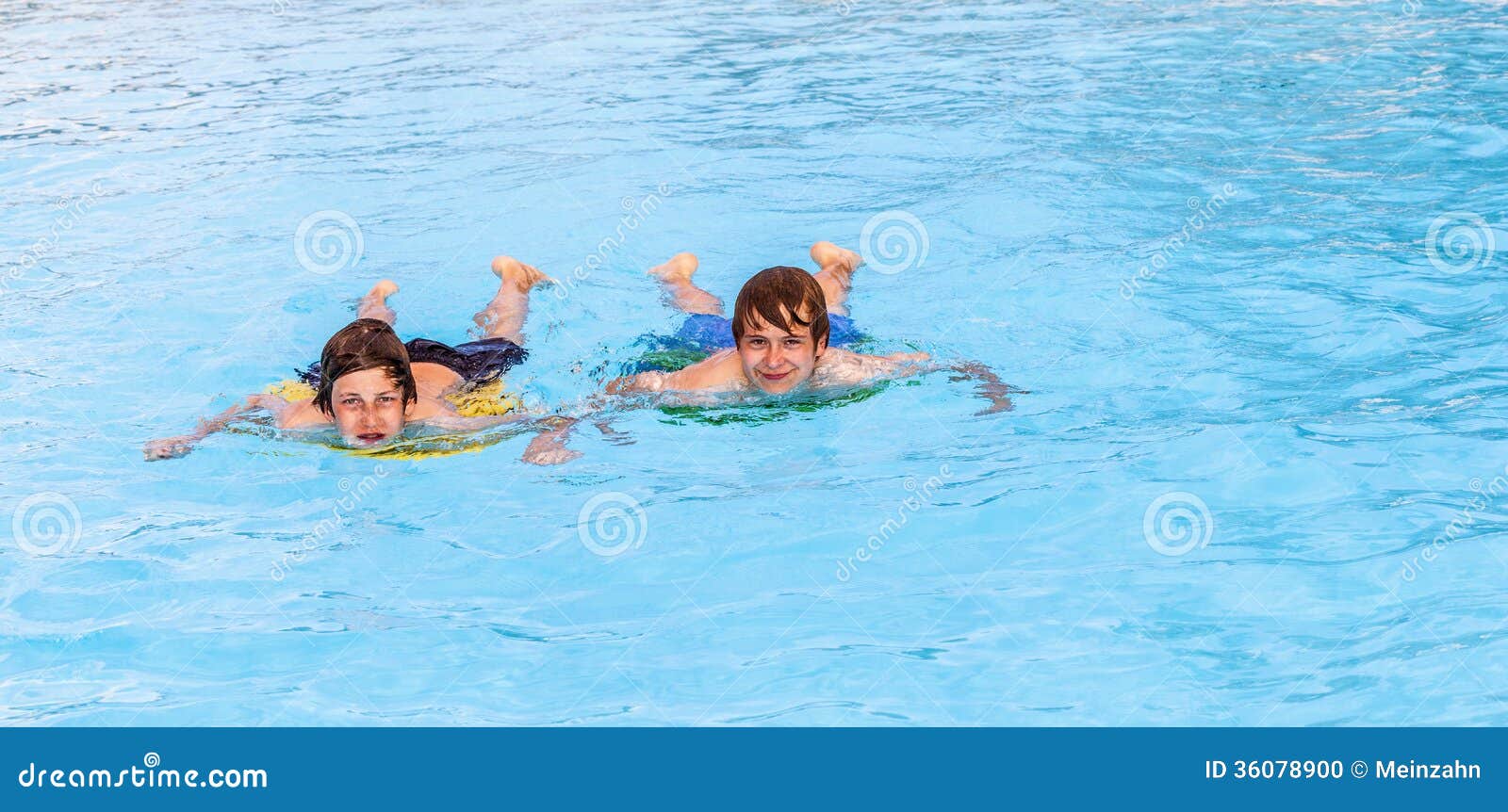 Two Friends Swimming in the Pool Stock Photo - Image of outdoor, pretty ...