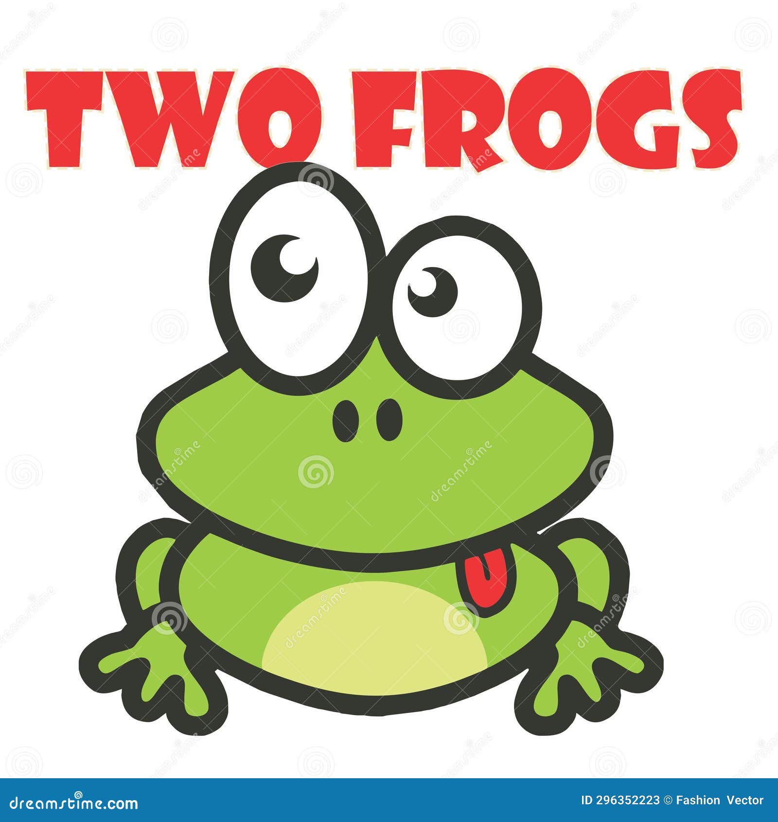 Two frogs print vector art stock illustration. Illustration of number ...