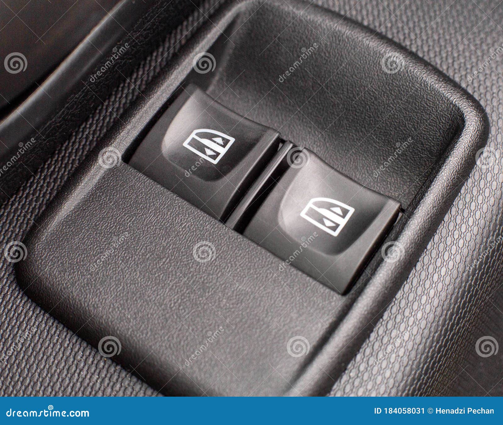 Two Front and Rear Power Windows Control Buttons in a Modern Car ...